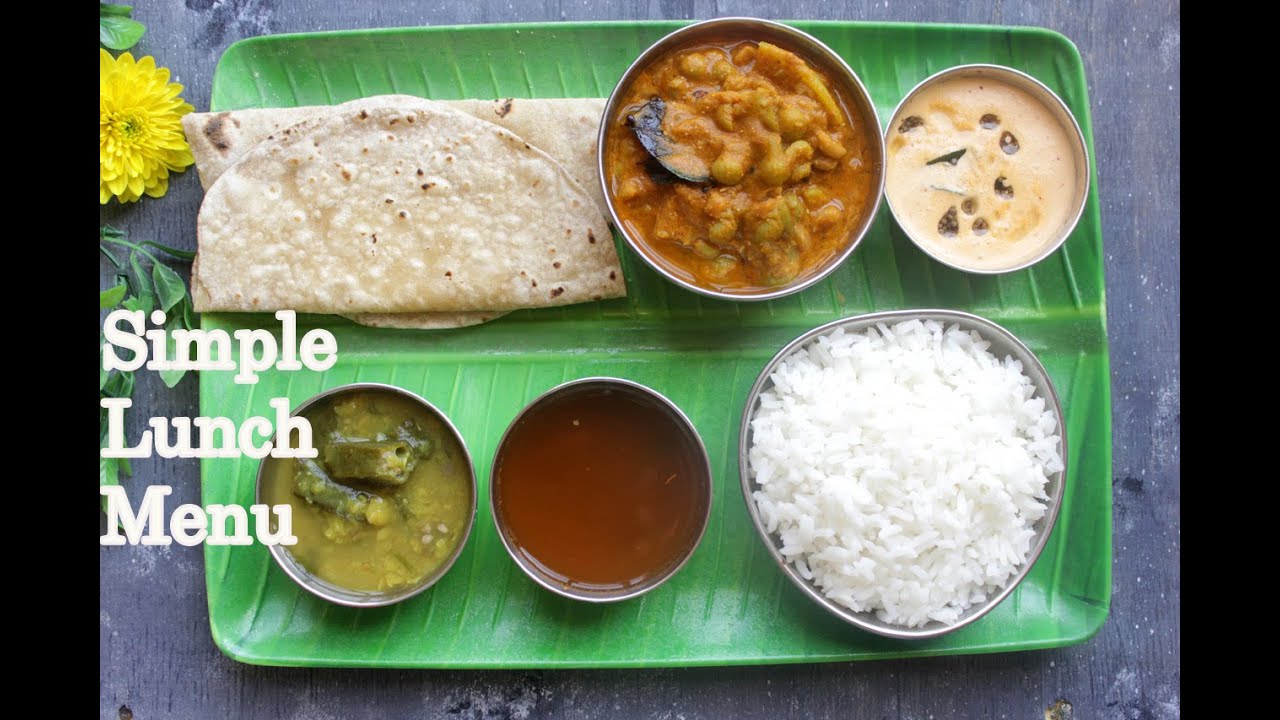 Simple Lunch Menu | Satvik Food Menu | ಸರಳ, ಸಾತ್ವಿಕ ಊಟ - YouTube
