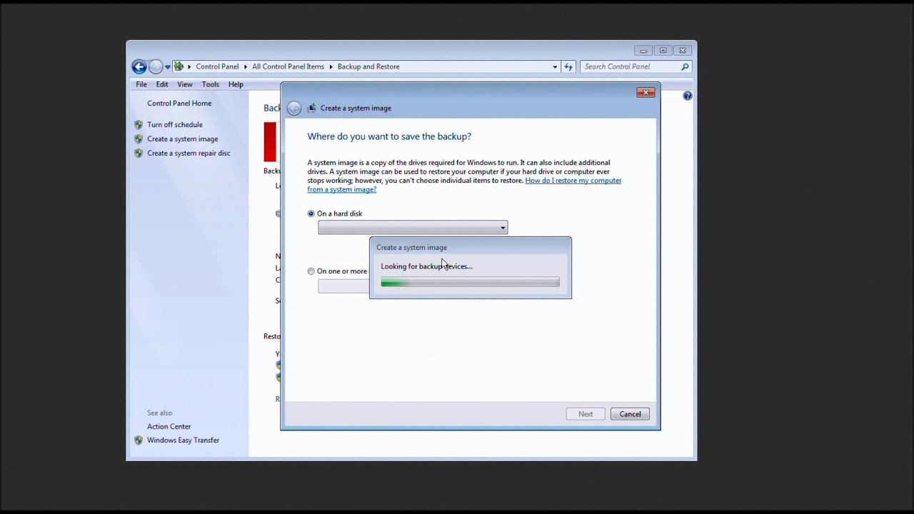 Make a System Image of your Windows 7 for a New Hard Drive - YouTube