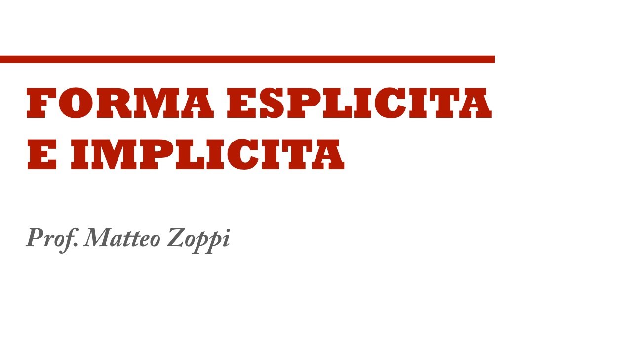 5. Forma esplicita e implicita - YouTube