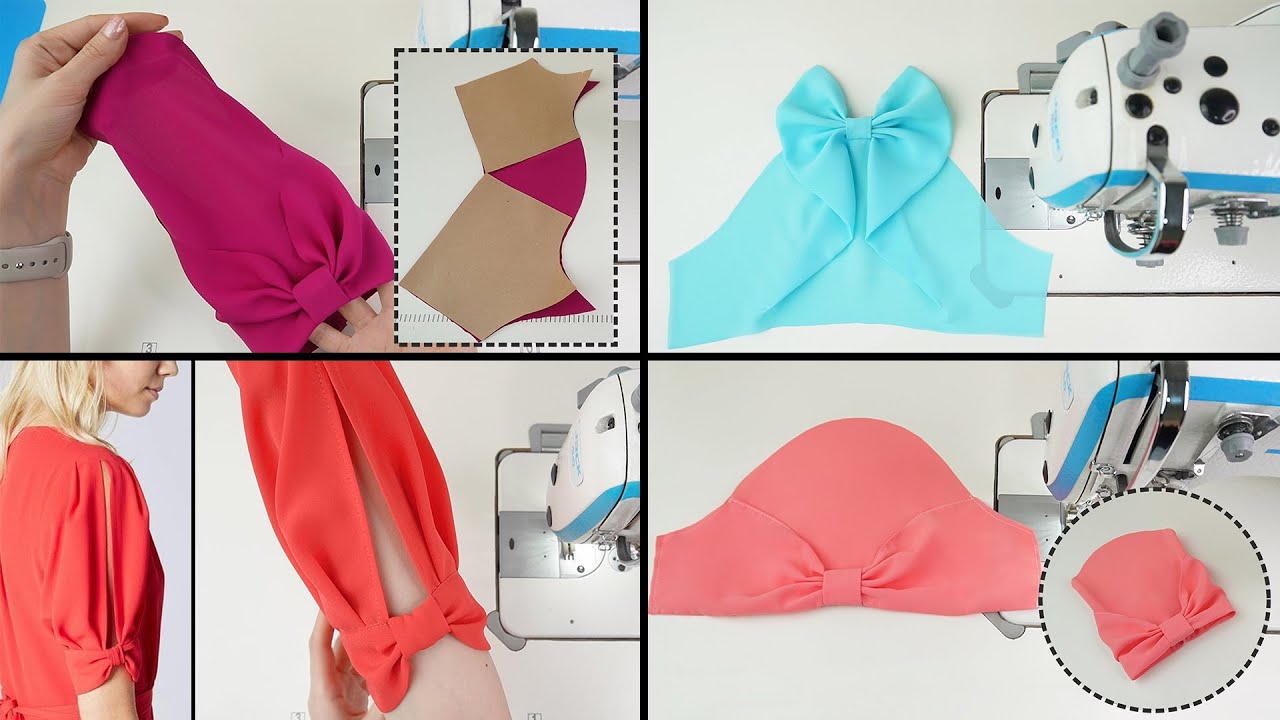 4 Different Surprising Tricks For Sewing Trendy Bow Design Sleeves ...