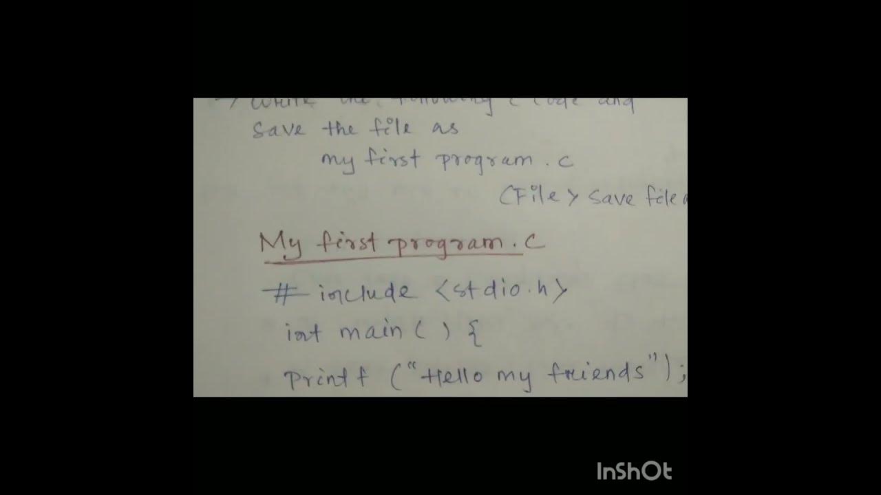 How Create A First Programming Using C Language My First Programme