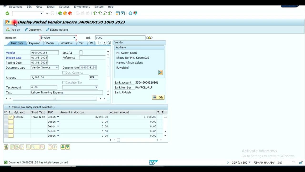 How to Check Direct invoice workflow / use code fb03- SAP MM - YouTube
