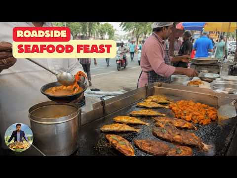 Watch How They Cook Fresh Seafood on a Busy City Road | Indian Street Food