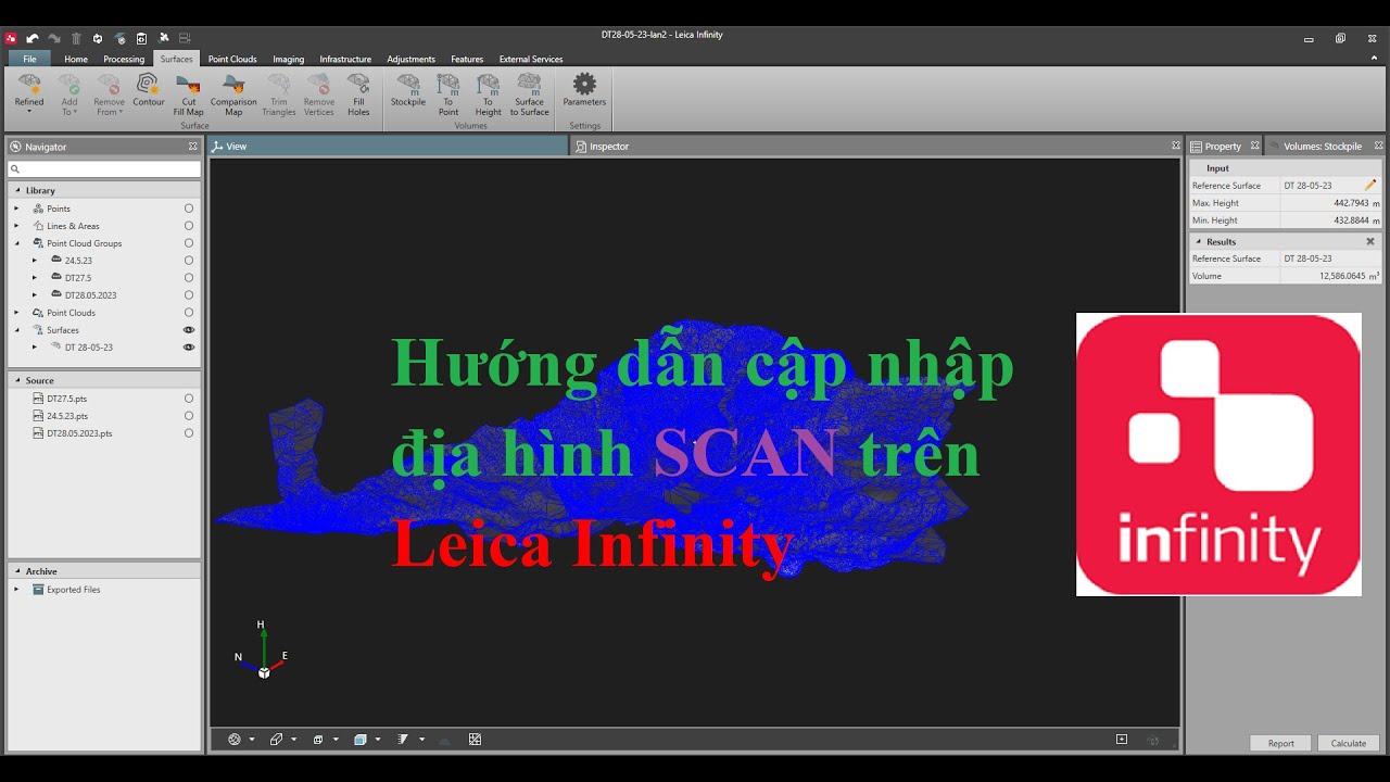 Hướng dẫn cập nhập địa hình SCAN trên Leica Infinity - YouTube