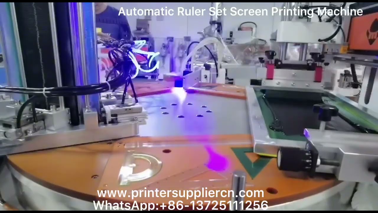 Automatic Ruler Set Screen Printing Machine - YouTube