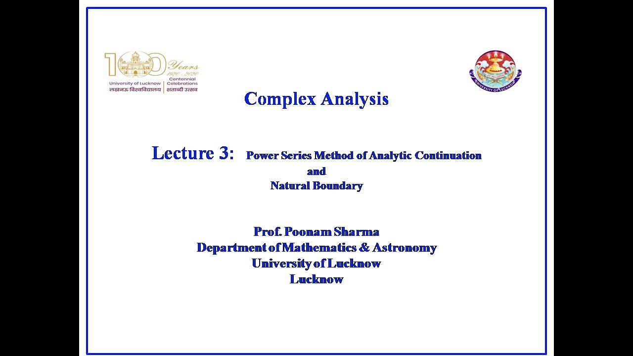 power series method of analytic continuation and natural boundary - YouTube