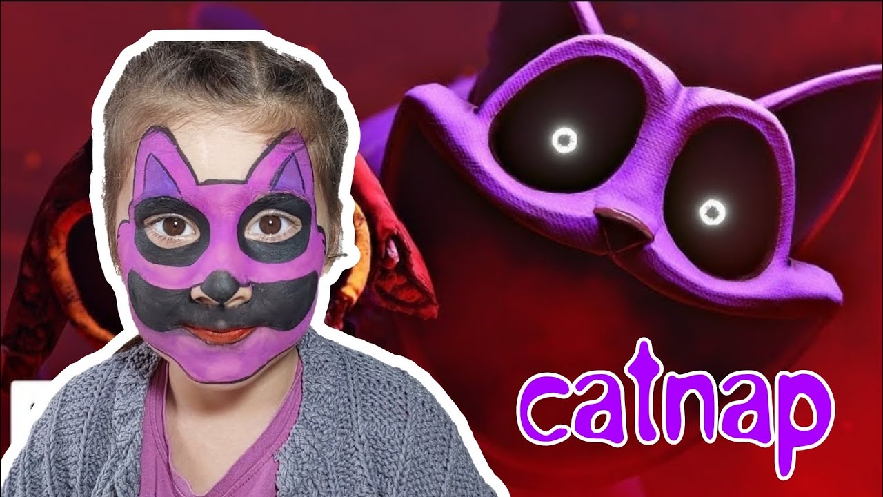 Poppy playtime / Catnap face painting / aqua grim - YouTube