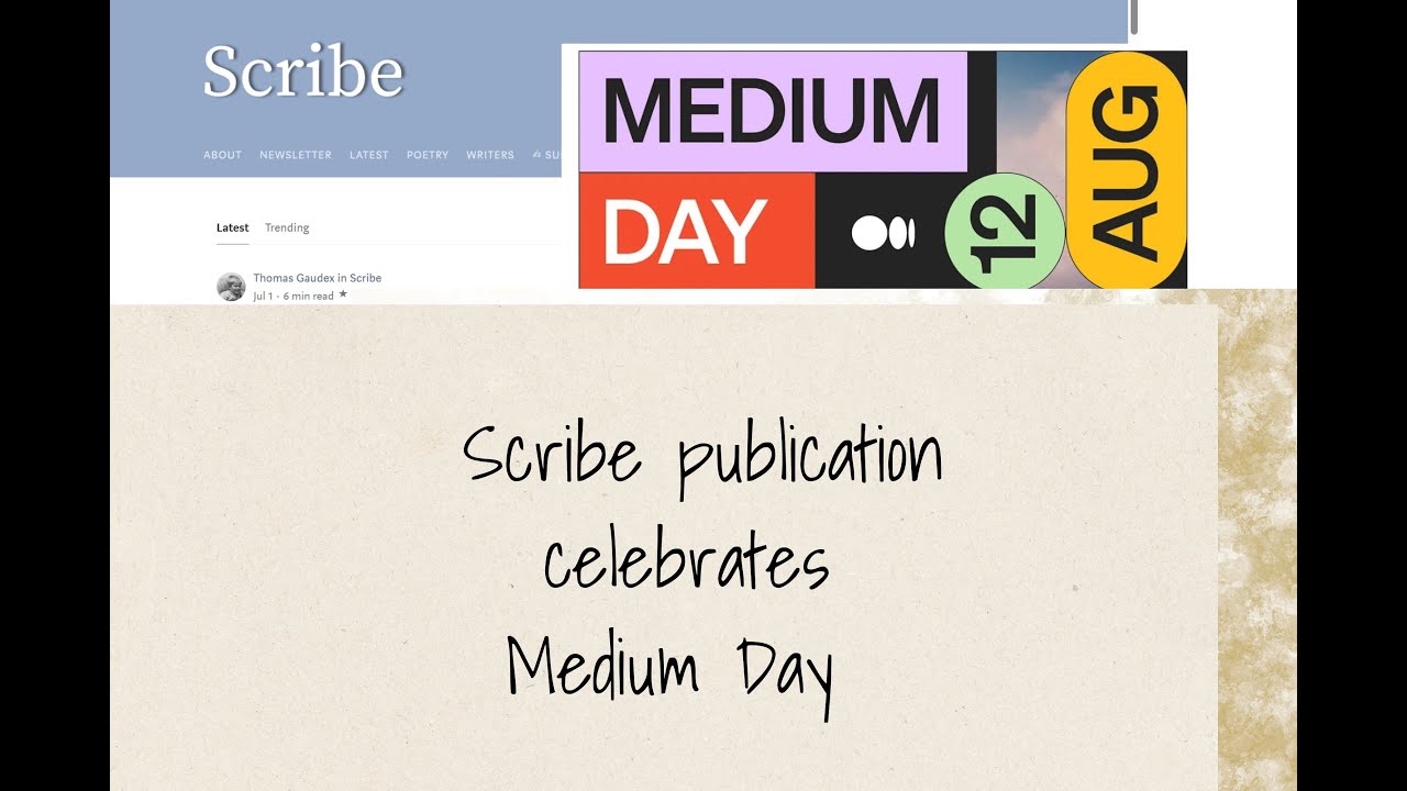 Scribe Publication Celebrates Medium Day 2023 - YouTube