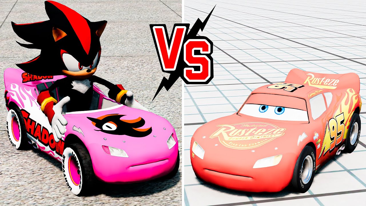 Sonic Shadow Queen vs Lightning mcqueen - Cars versus! - YouTube