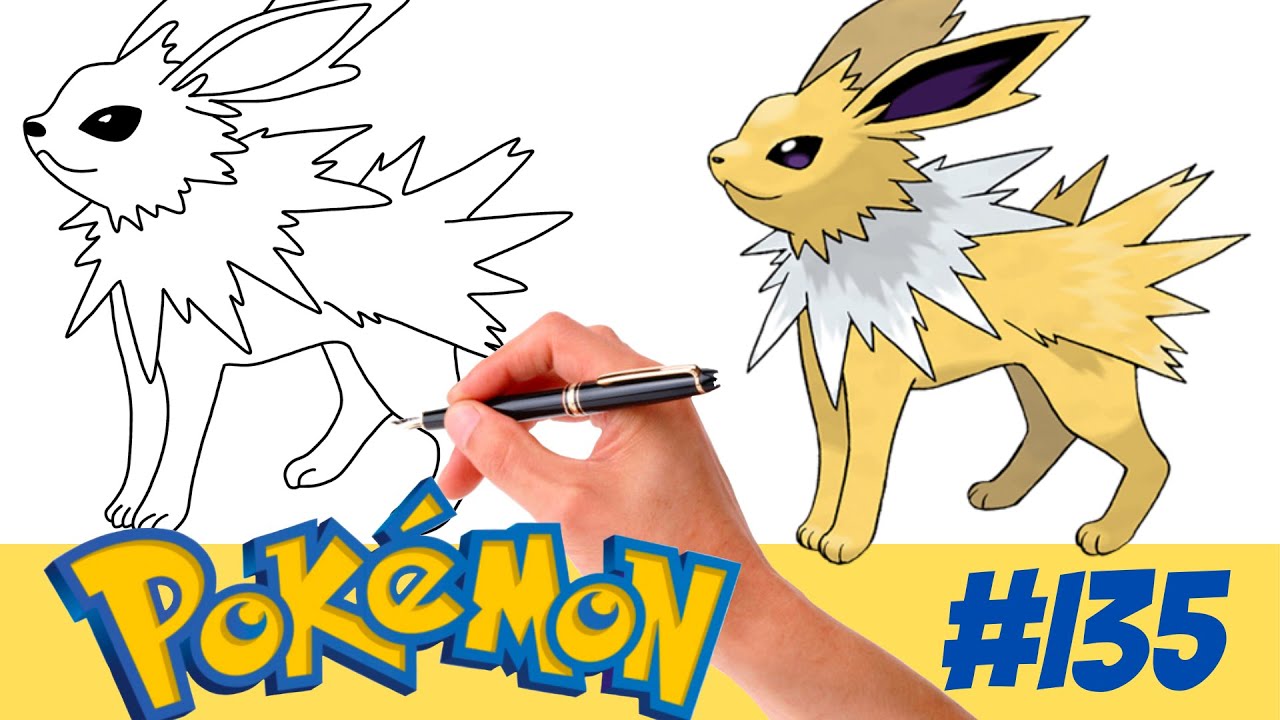 Cómo dibujar JOLTEON POKEMON #135 | FÁCIL | Generación 1 - YouTube