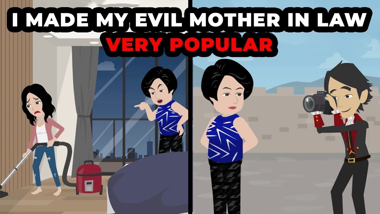 I made my evil mother in law very popular ( animation ) - YouTube