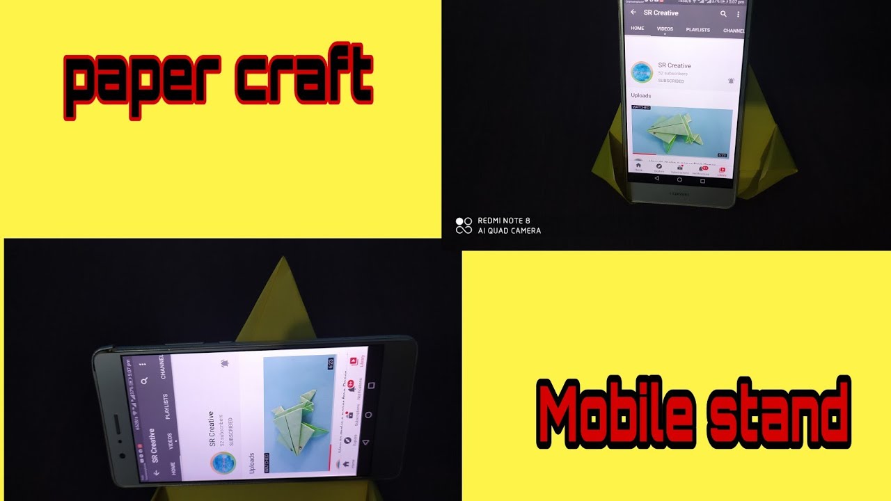 How to make a mobile stand.Mobile tripod.Easy origami.Paper craft.SR ...