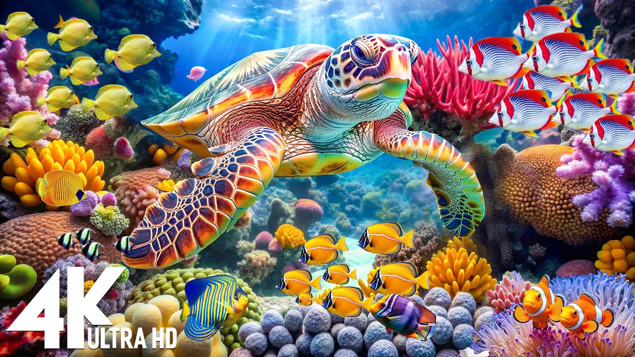 Ocean 4K - Sea Animals for Relaxation, Beautiful Coral Reef Fish in ...