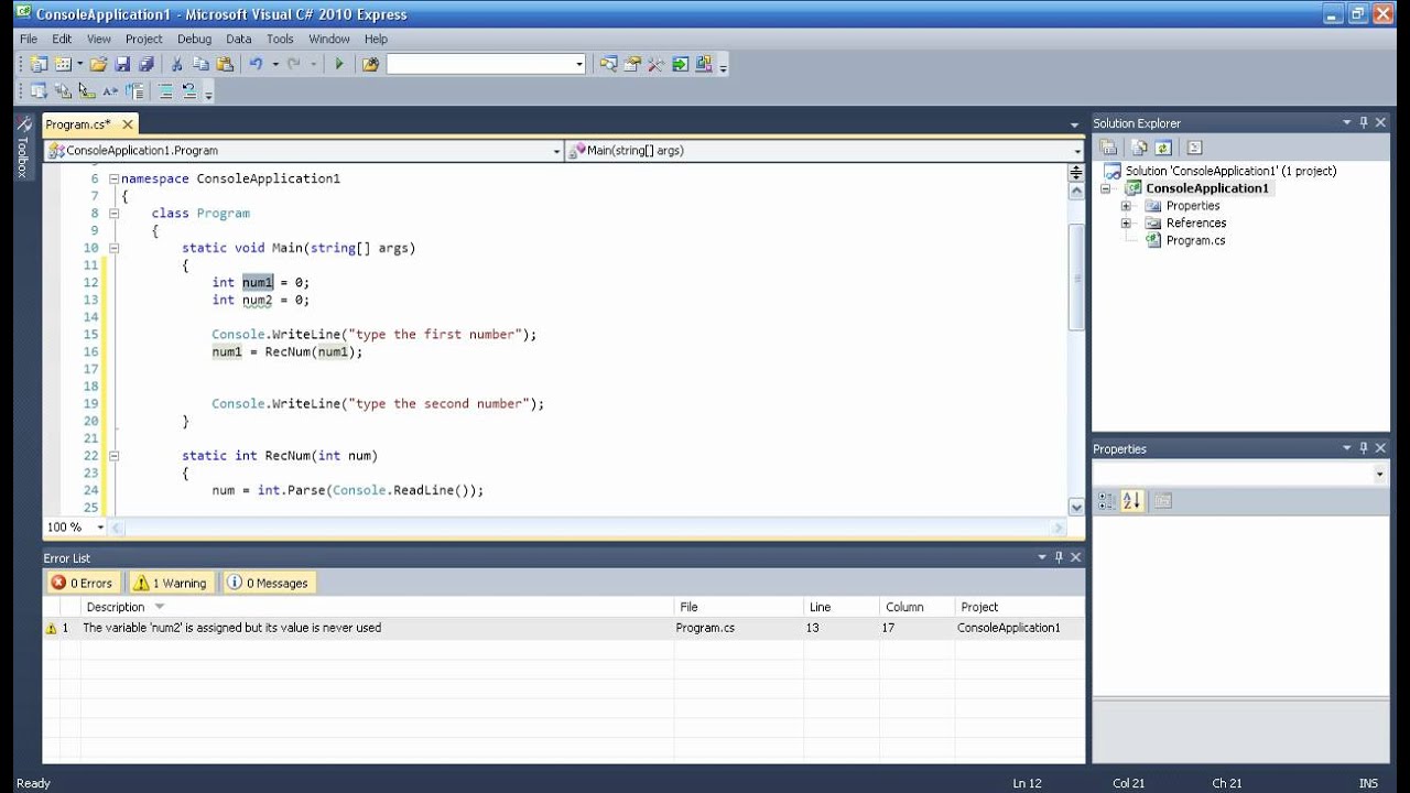 Tutorial 8 C C Sharp Homework Functions With If Statement Youtube 5594