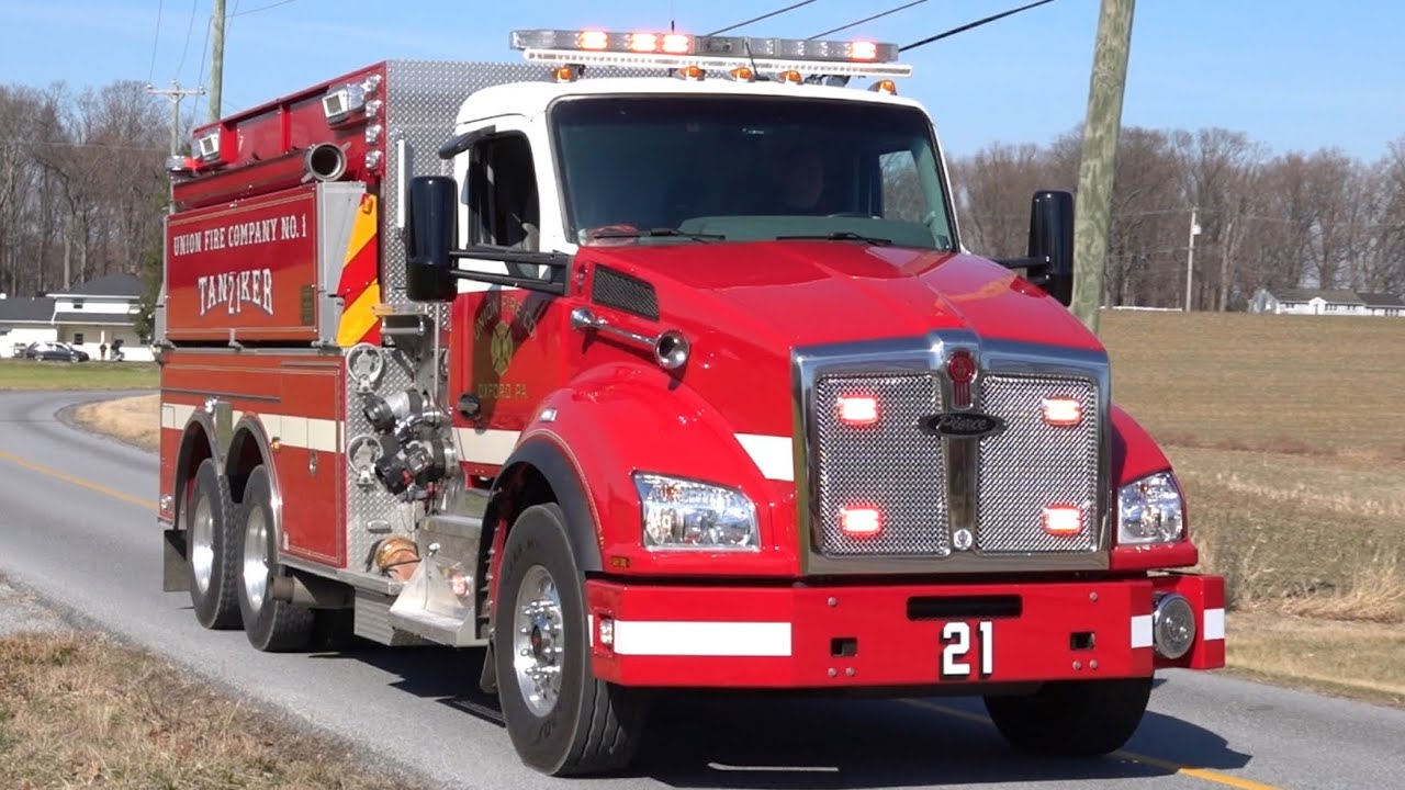 Union Fire Company Tanker 21 Responding 3/11/25 - YouTube