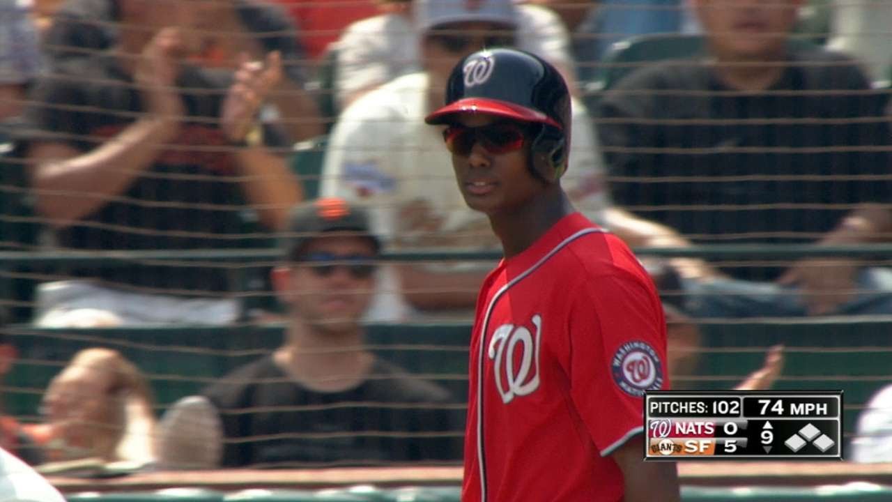 WSH@SF: Taylor strikes out four times vs. Bumgarner - YouTube