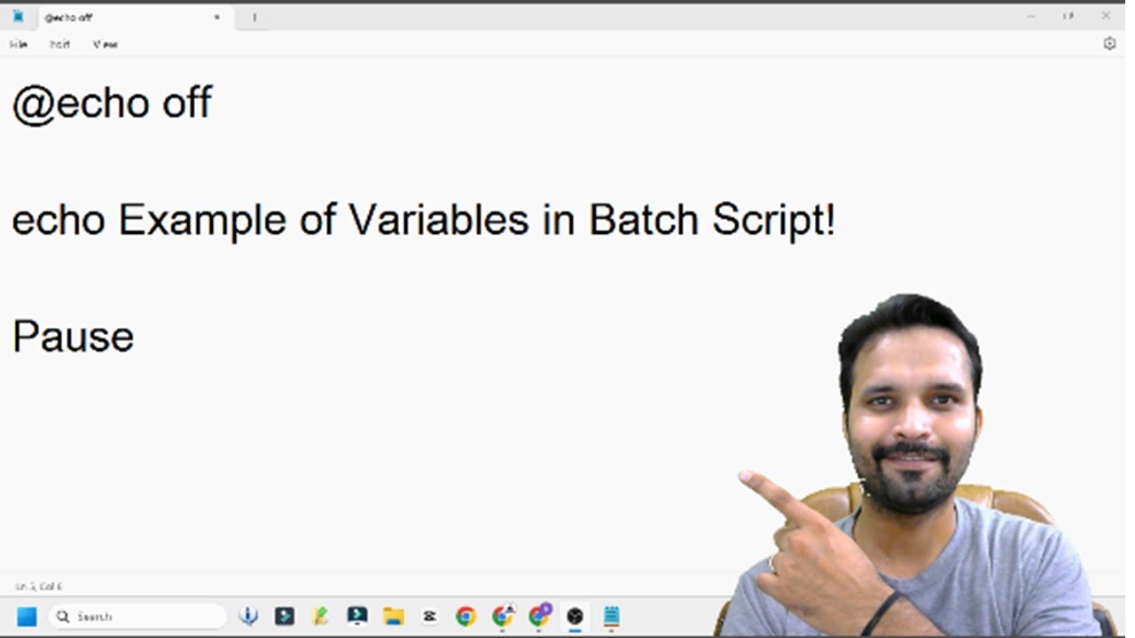 Example Of Variables In Batch Scripts Batch Script Tutorial Youtube 2820
