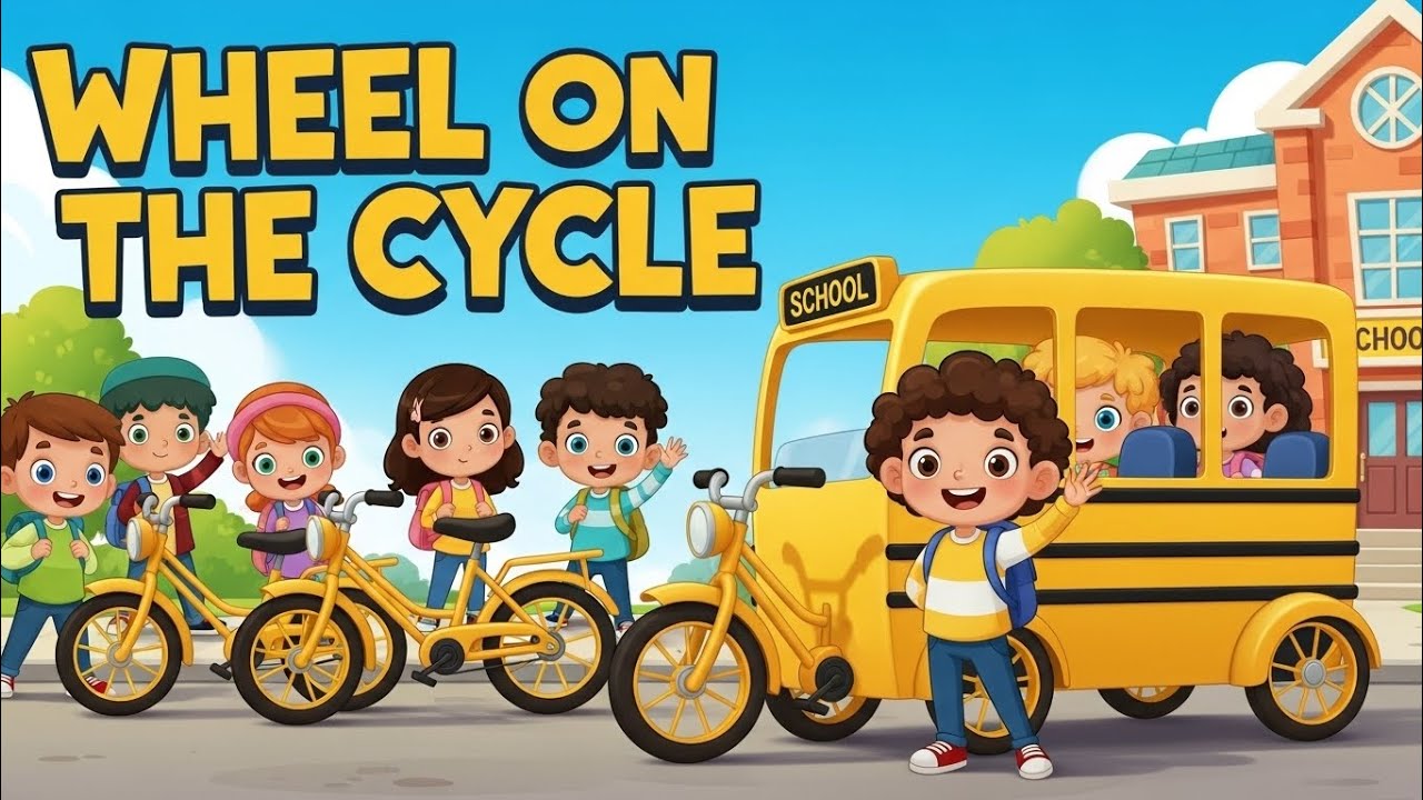 Wheel on the Cycle – Kids School Bicycle Song | Yellow Cycle Rhyme for ...