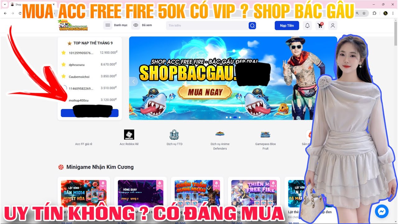 Review Shop Bác Gấu Liệu Có Uy Tín Không ? Thử Mua Acc Free Fire 50K ...