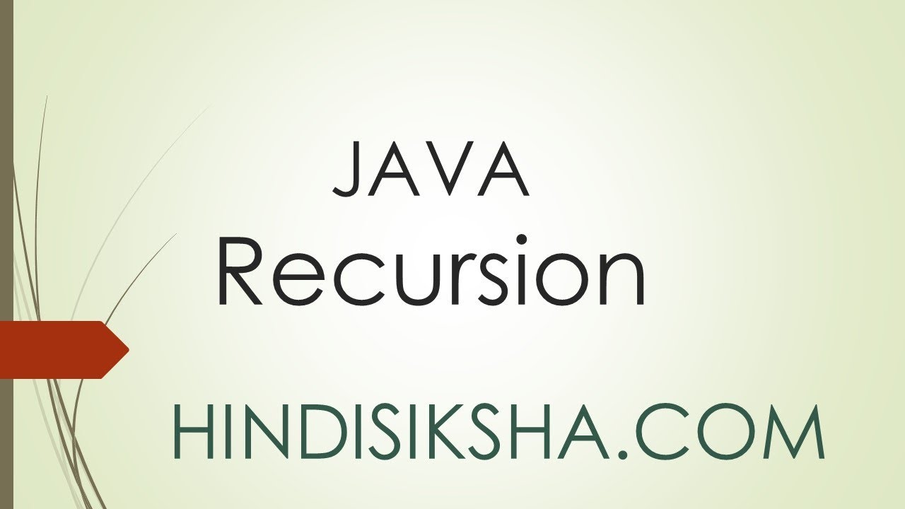 JAVA: Recursion in Hindi - YouTube
