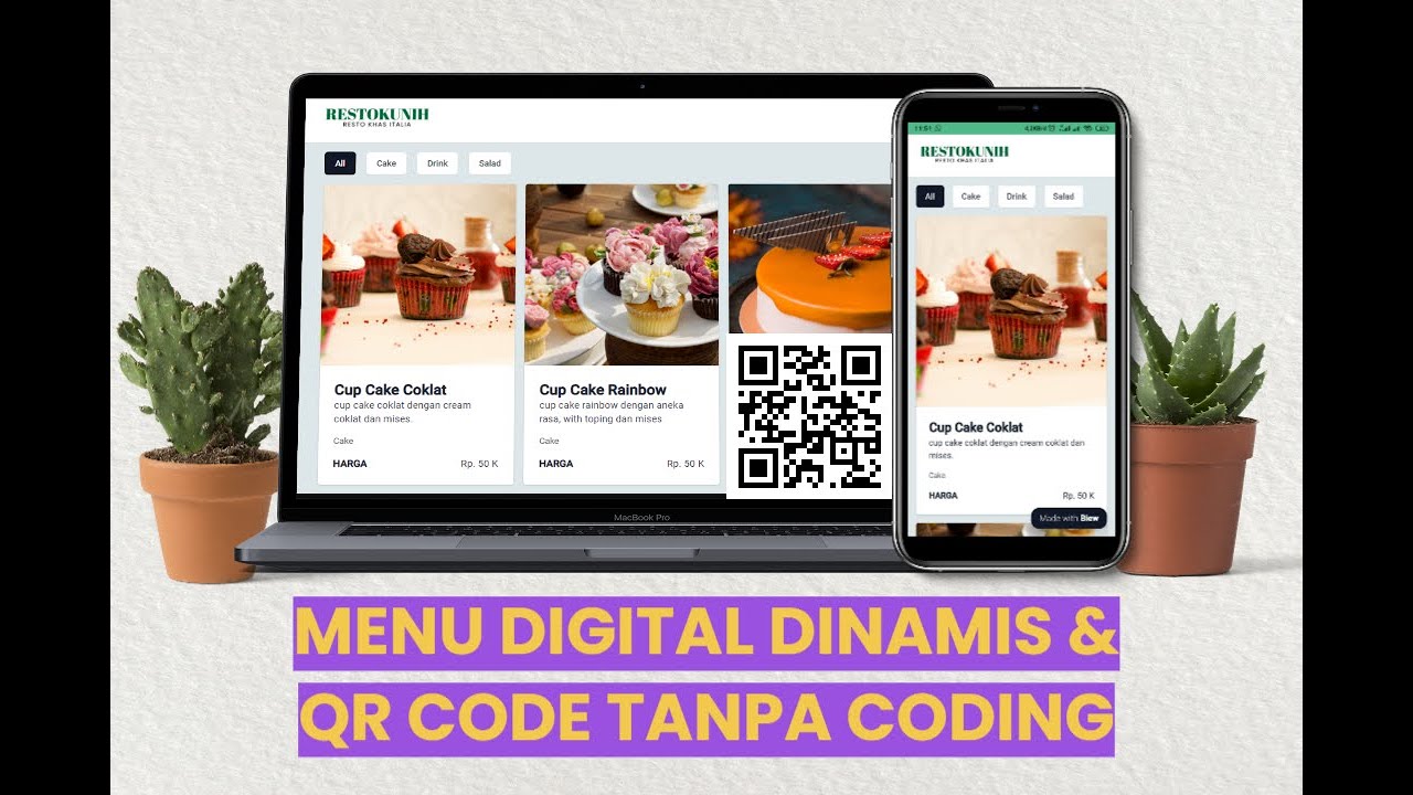 Cara Membuat Menu Resto Cafe Digital + QR Code Tanpa Coding - YouTube
