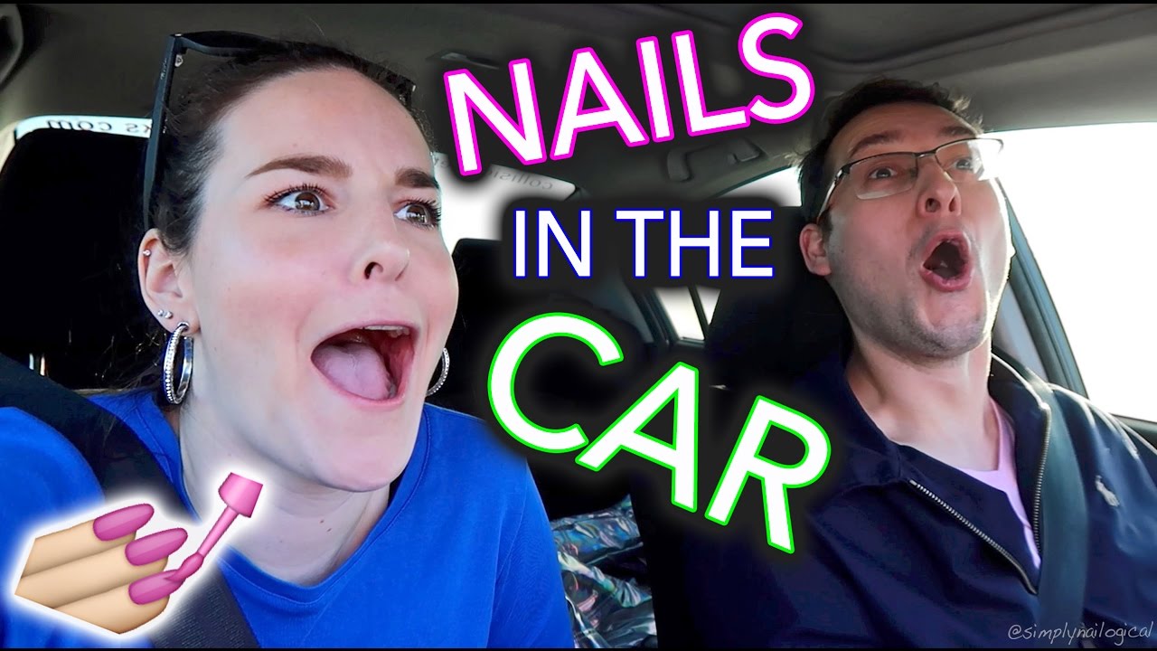 Painting my Nails in the Car - YouTube