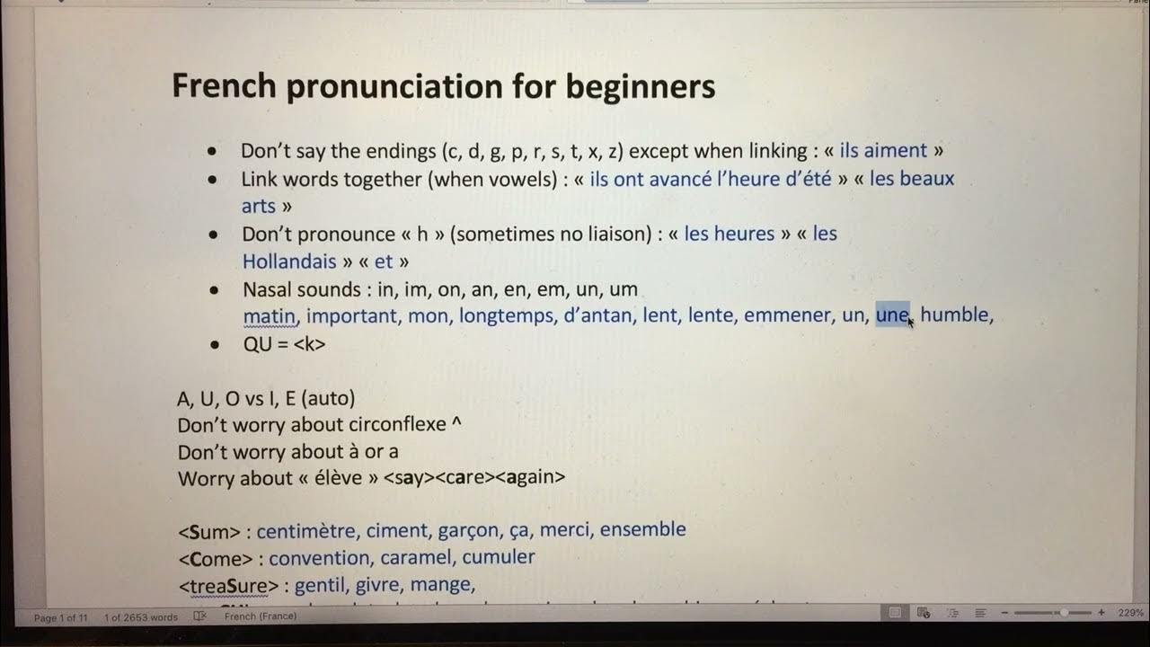 197 FRENCH pronunciation for beginners - YouTube