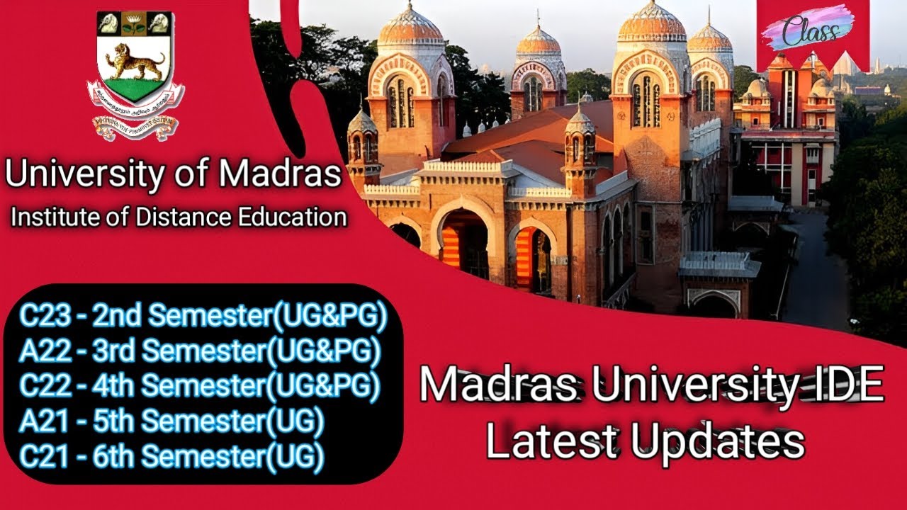 Important Update for DEC 2023 Exam Students 👍 • Madras University IDE ...