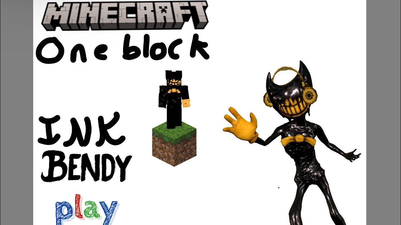 Ink bendy play minecraft one block - YouTube
