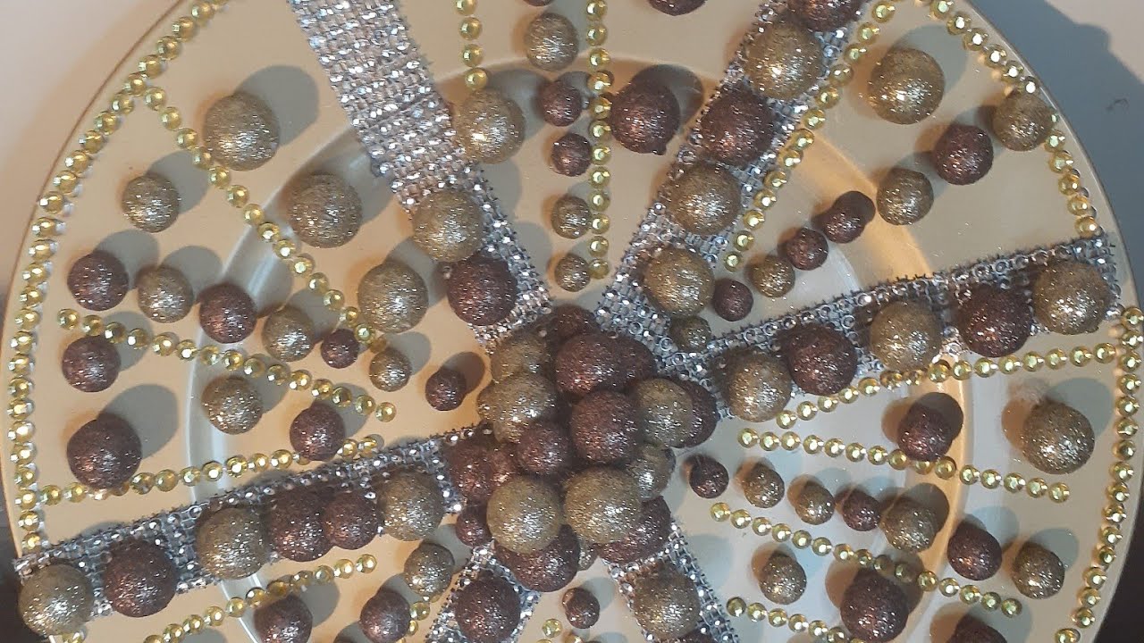 Rhinestone & Glittered Balls Decor Plate 🍽 - YouTube