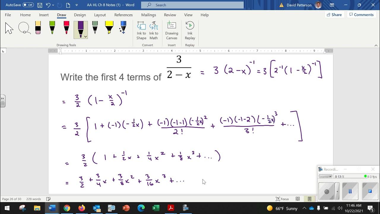 IB Math A&A HL 8C: Binomial Expansion with Rational Exponents - YouTube