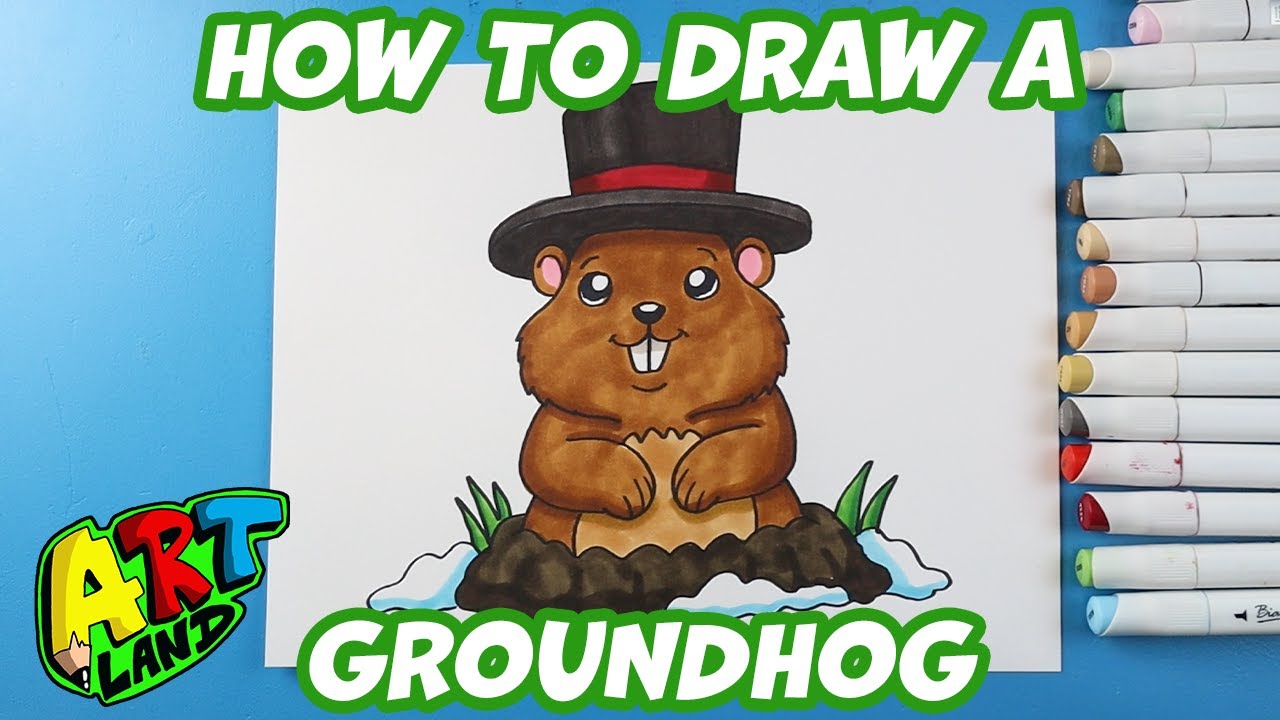 How to Draw a Groundhog's Day Groundhog - YouTube