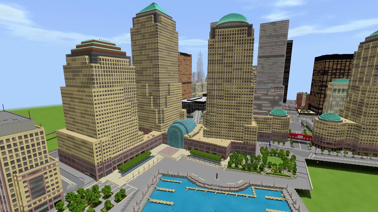 Minecraft: 1:1 World Financial Center, New York with World Trade Center ...