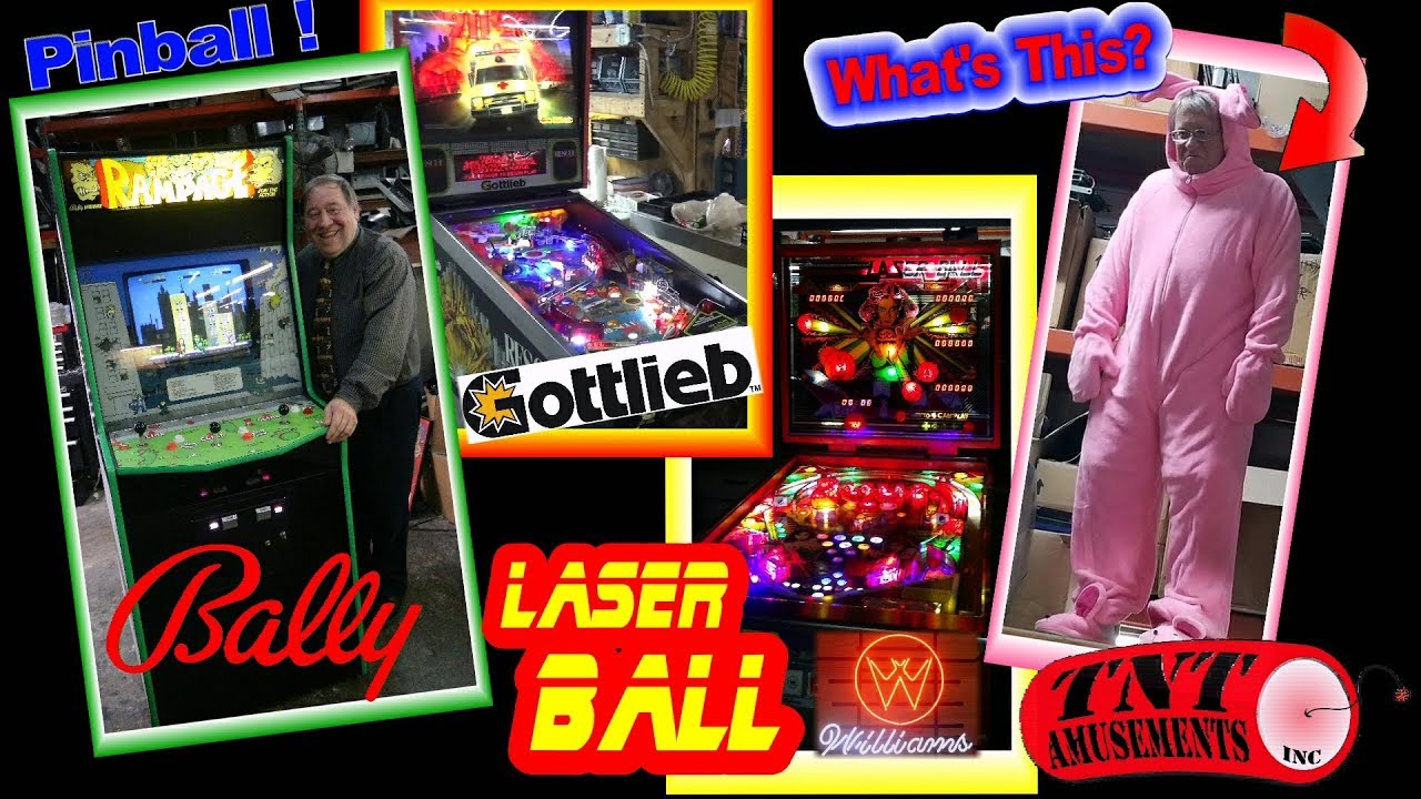 #1325 Bally RAMPAGE Arcade Game-Williams LASER BALL & Gottlieb RESCUE ...