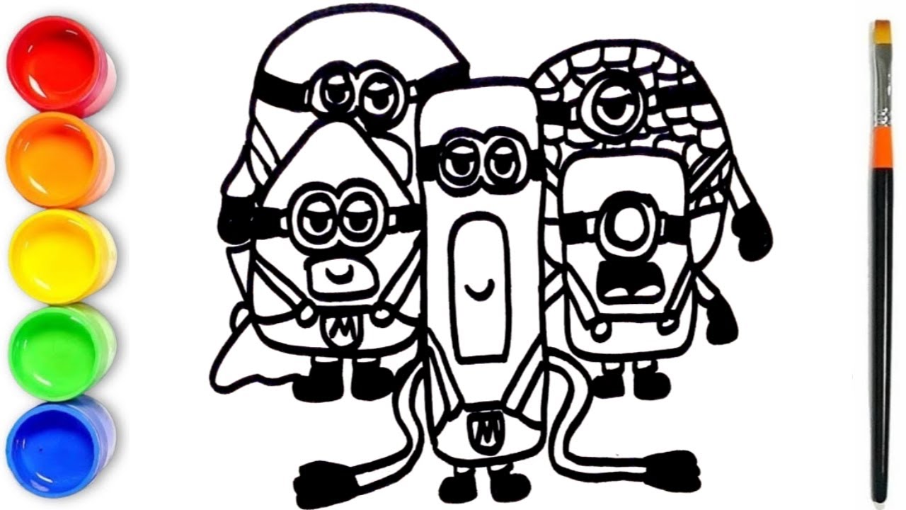 Mega Minions (Jerry, Dave, Tim, Gus) Drawing |How to draw Mega Minions ...