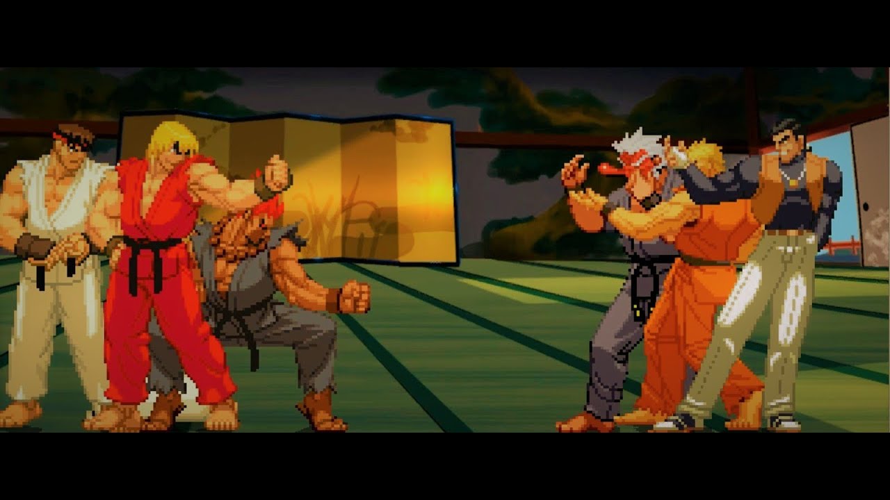 RYU HOSHI/KEN MASTERS/AKUMA VS RYO SAKAZAKI/ROBERT GARCIA/MR.KARATE ...