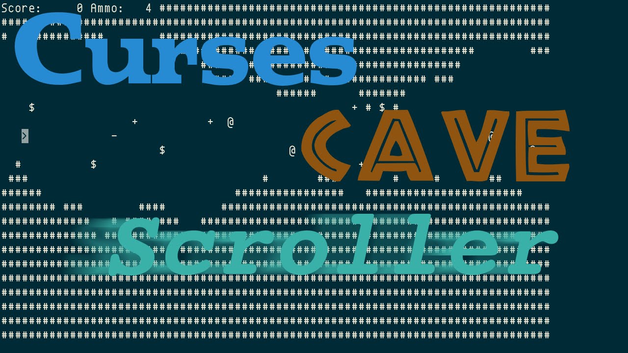 Curses Cave Scroller, fixed position horizontal side-scrolling shooting ...