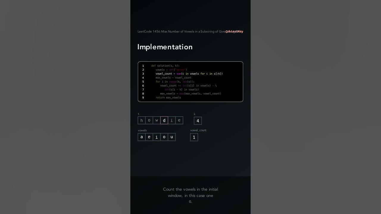 LeetCode 1456: Maximum Number of Vowels in a Substring of Given Length ...