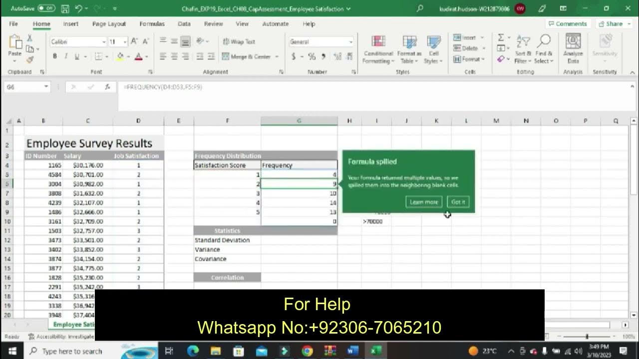 Exp19_Excel_Ch08_CapAssessment_Employee_Satisfaction | Excel Chapter 8 Employee Satisfaction ...