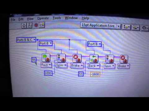 Lego Mindstorms NXT Labview: Wait for Rotation button - YouTube