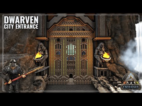 ARK: Fjordur Build - DWARVEN City Gate (Speed Build) - YouTube