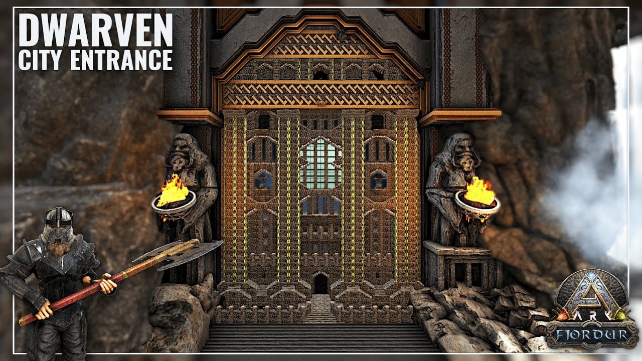 ARK: Fjordur - Rebuilding the Dwarven City Gate! - Erebor [Speed Build ...