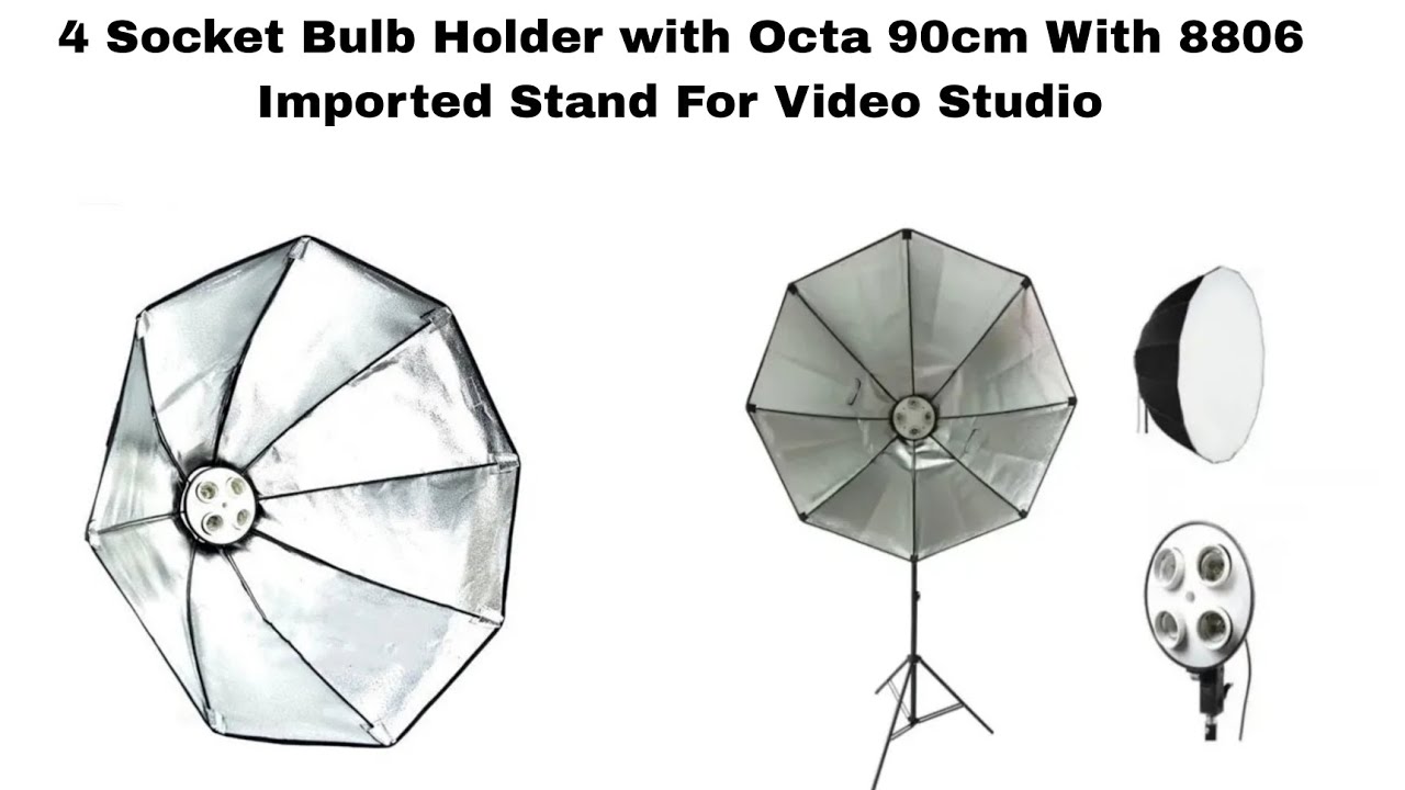 *"Full Unboxing: 4 Socket Bulb Holder with Octa 90cm & 8806 Imported ...