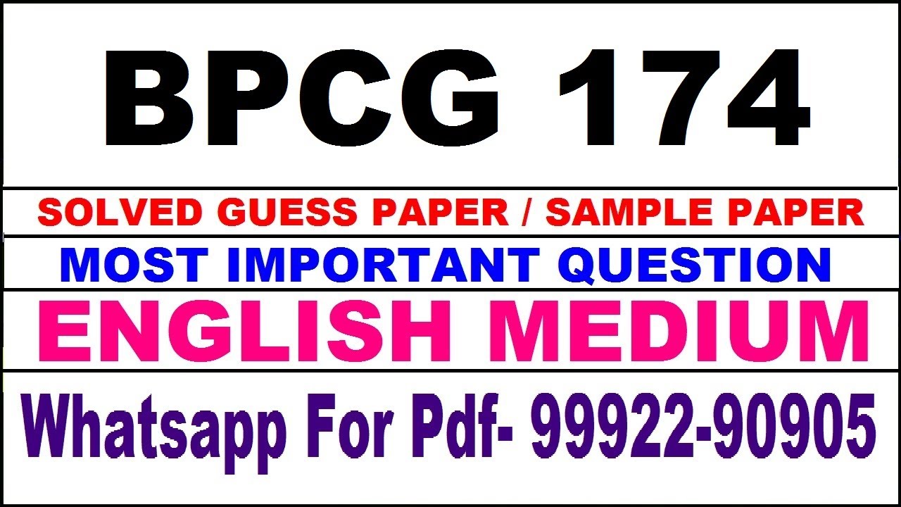 bpcg 174 important questions | bpcg 174 previous year question paper ...