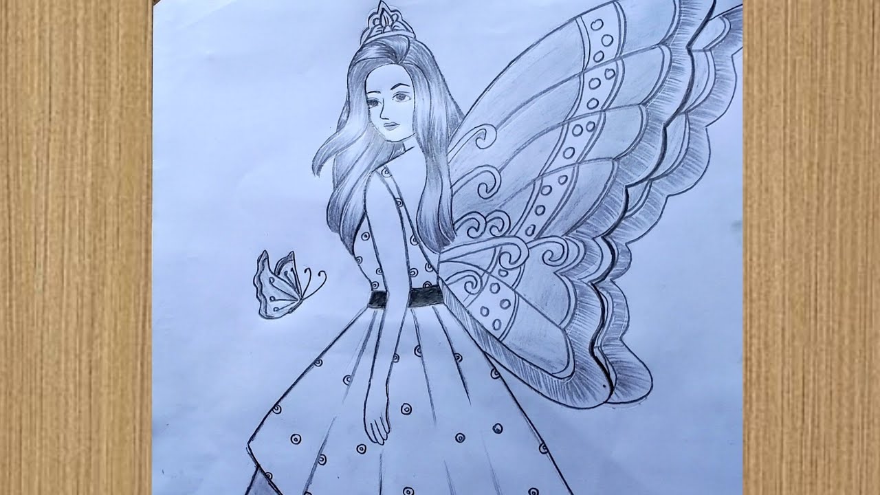 পরী ছবি আঁকাStep by step how to draw a wonderful Parir with a pencil ...