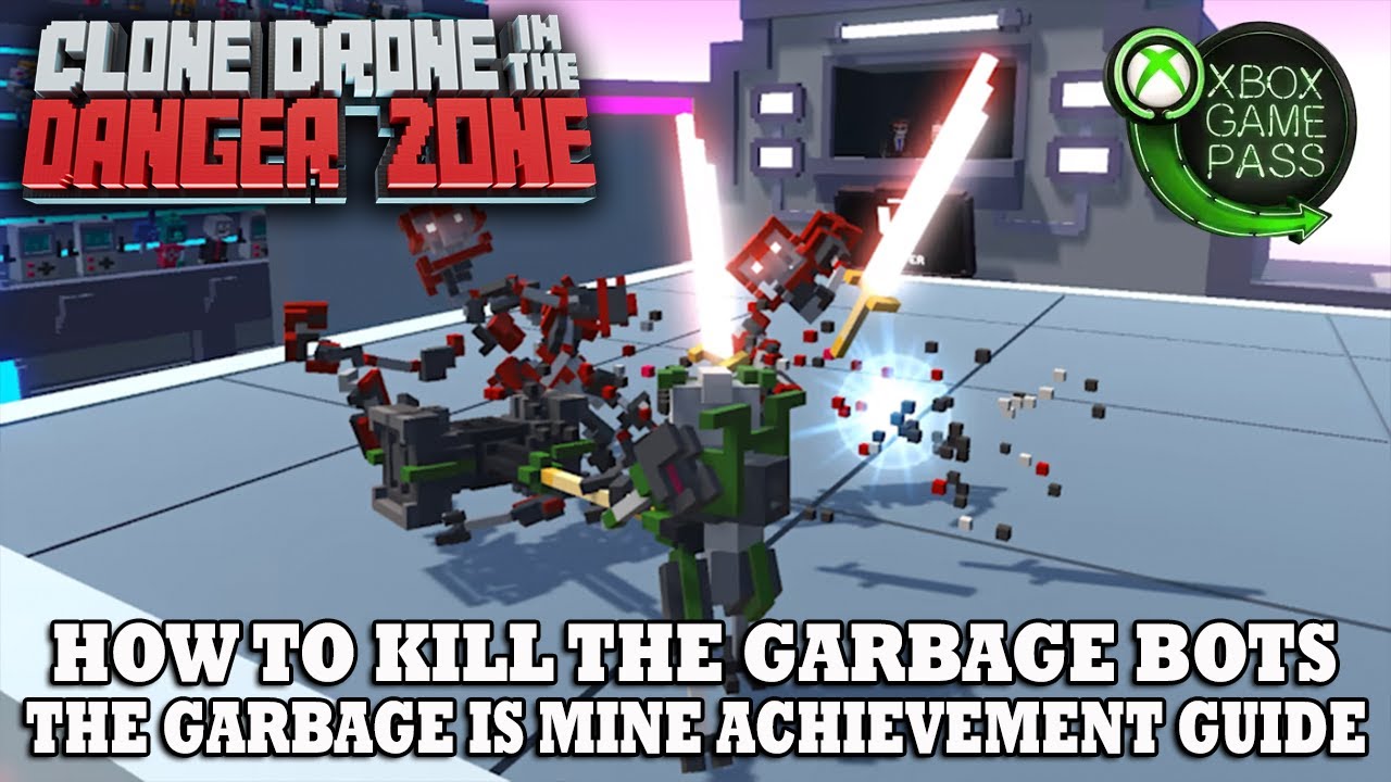 Clone Drone In The Danger Zone | How to Kill Garbage Bots | The Garbage is Mine Achievement ...