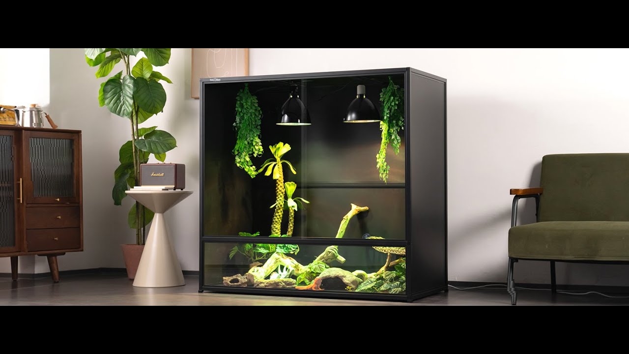 Toxirium Extra large tall PVC reptile enclosure-48x24x46inch - YouTube
