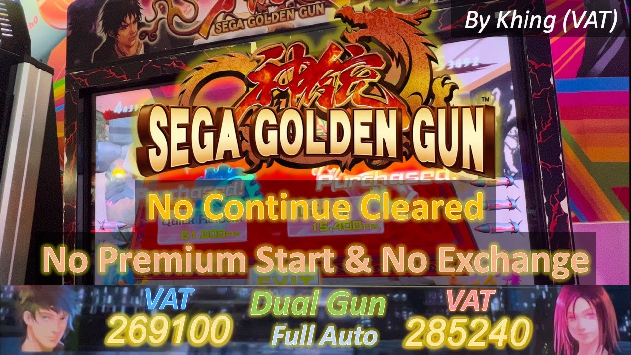 SEGA Golden Gun No continue cleared (554k) Dual gun Full Auto No ...