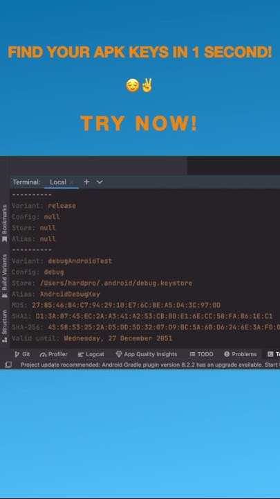 How To Find Your APK Signing Keys In ONLY 1 SECOND #androidstudio # ...
