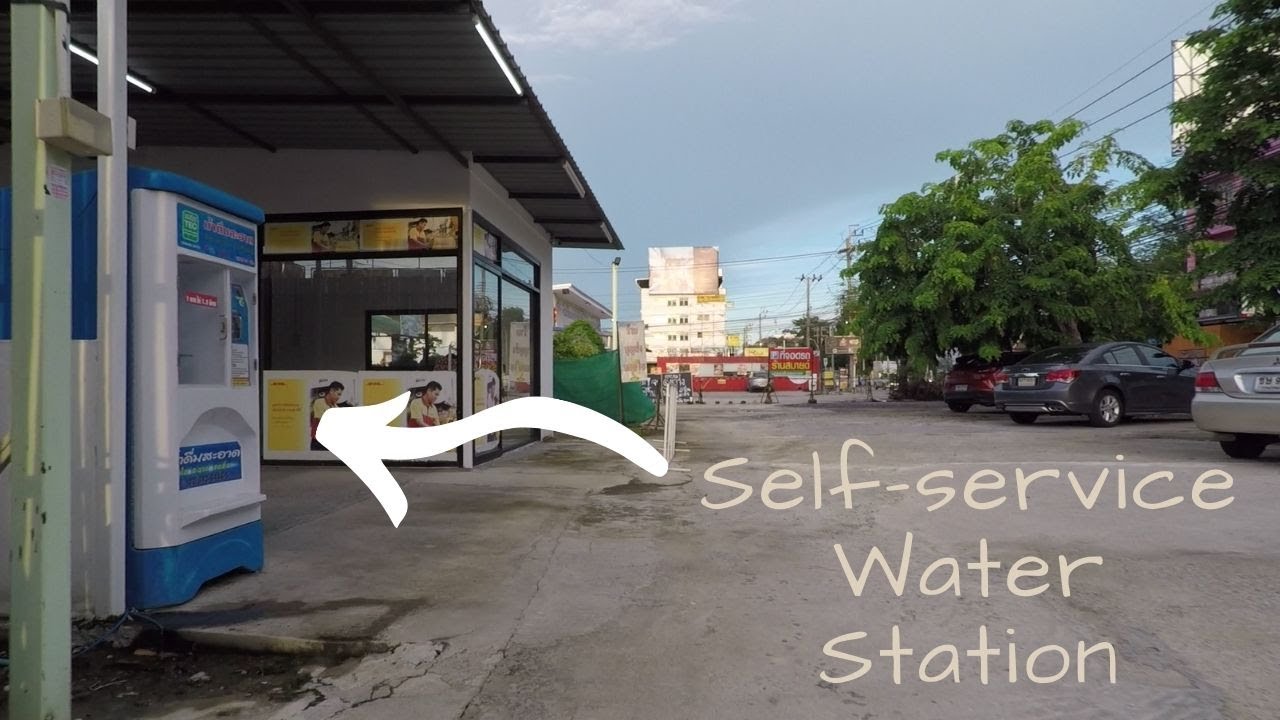 Self-service Water Station dito sa Thailand!! - YouTube